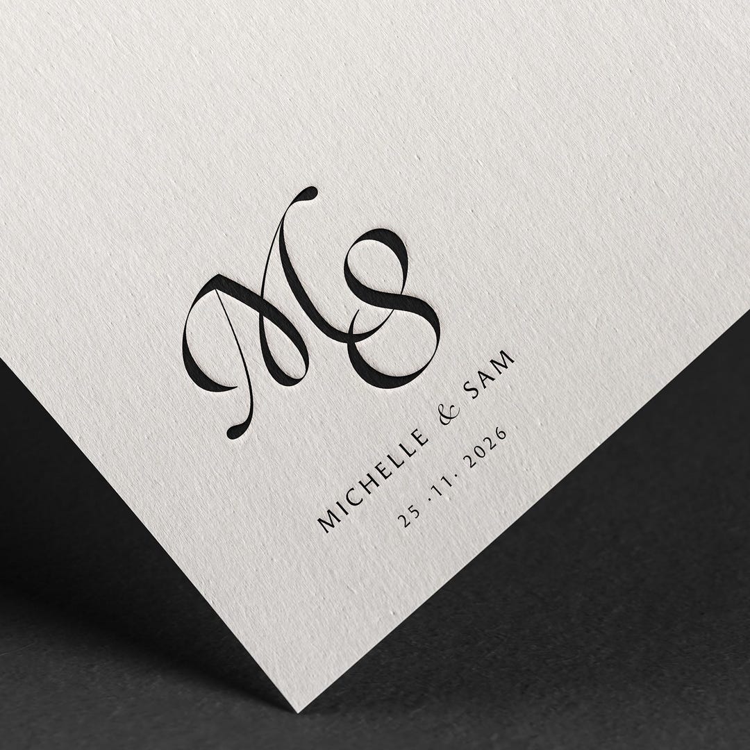 Premade Wedding Logo Design • Wedding Monogram • Modern Wedding Couple ...