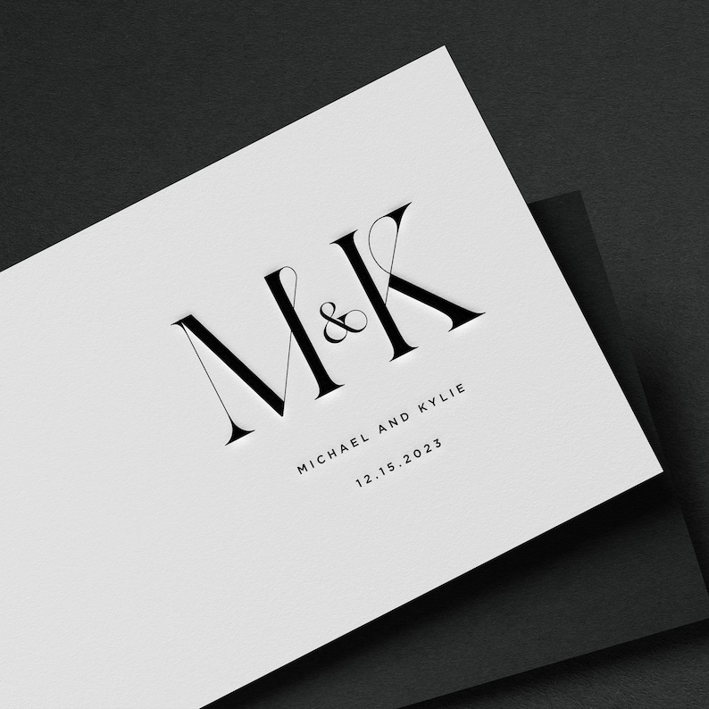 Premade Logo Design Wedding Monogram Modern Wedding Logo - Etsy