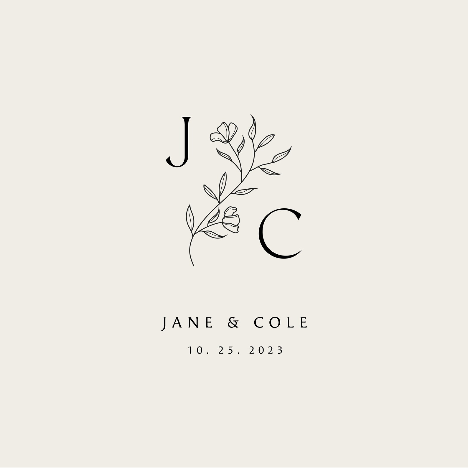 Premade Logo Design Wedding Floral Monogram Modern Floral Couple ...