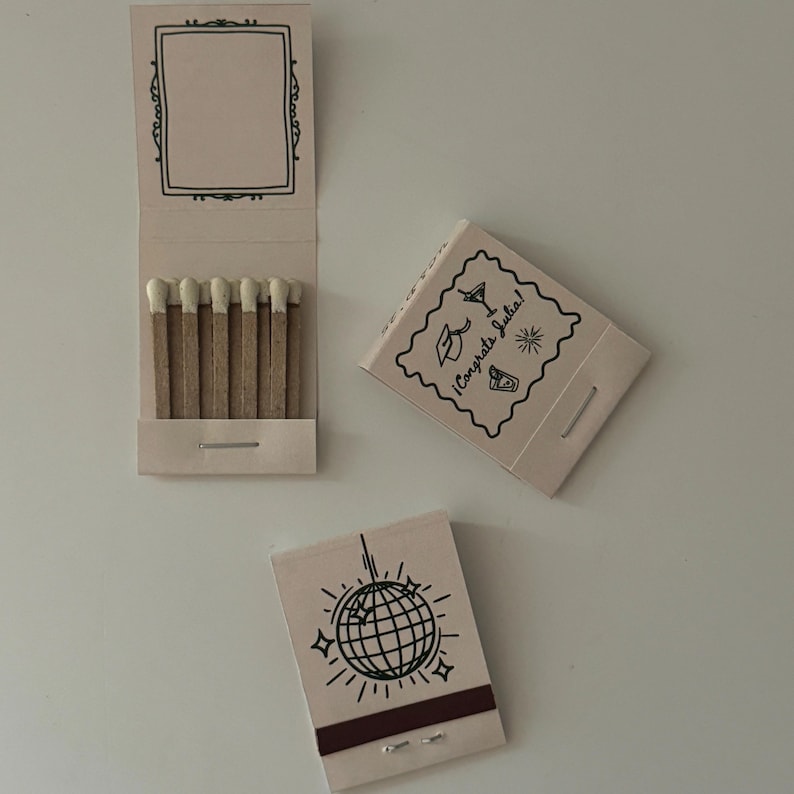 FULLY CUSTOMIZABLE MATCHBOOKS Wedding Matchbook, Bridal Shower, Favor ...