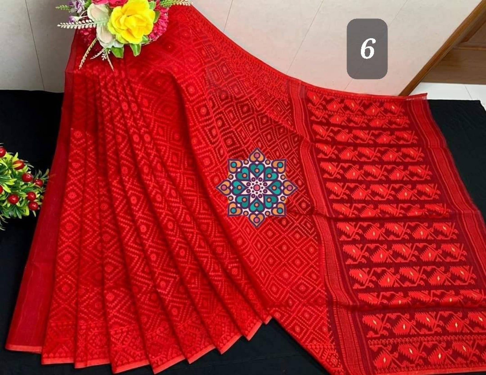 Handloom Jamdani Saree Soft Jamdani All Body Work Cotton - Etsy