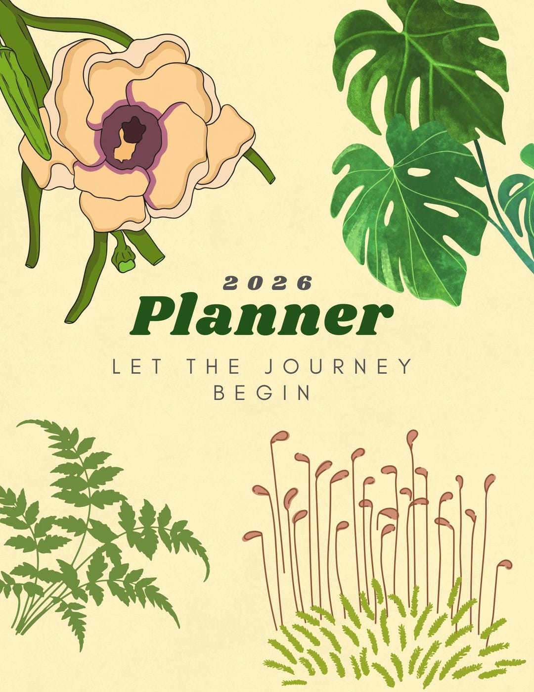 Printable Monthly Planner - Botanical Garden Design. Instant Download ...