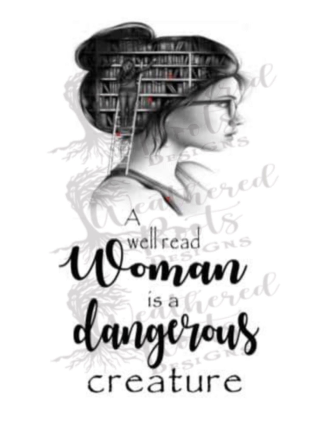 A Well Read Woman, Book Girl, Digital Image Download - Etsy