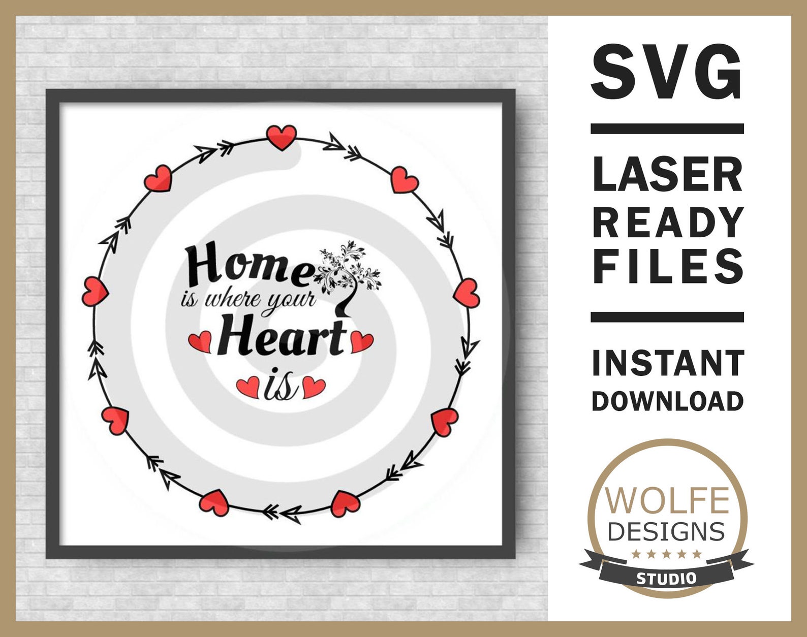 Home is Where Your Heart is SVG Vector Cricut Cameo Laser - Etsy