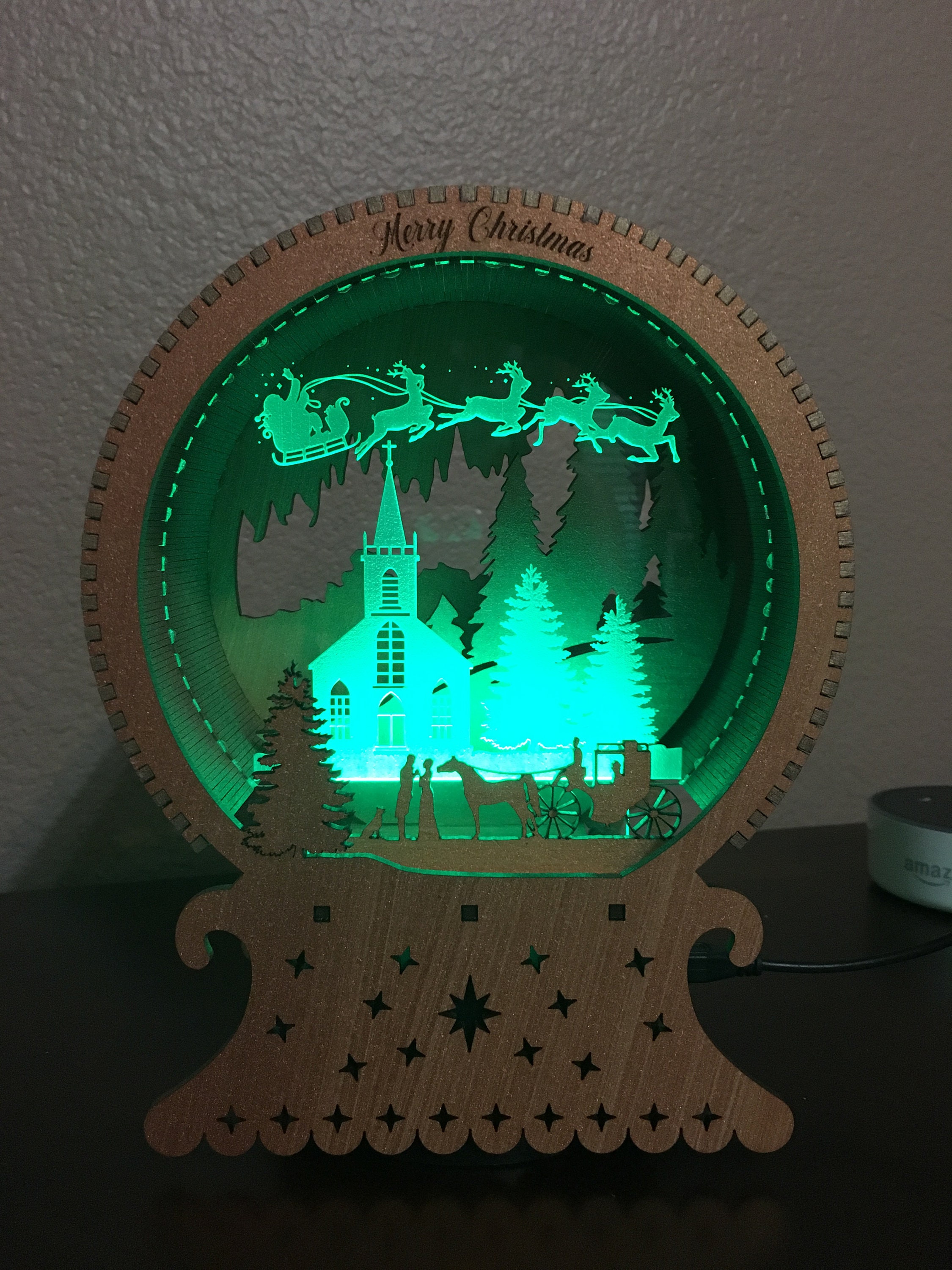 Christmas Scene Layered 3-D LED Shadow Box Vector File 1/83mm Material ...