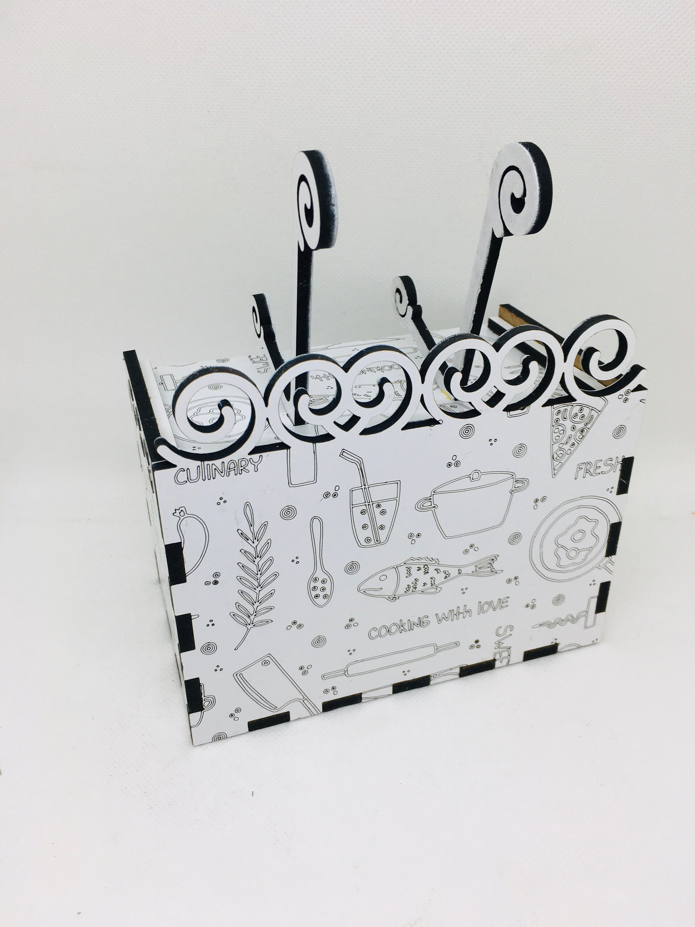 Fun Recipe Box With Recipe Card Holder SVG File Glowforge | Etsy