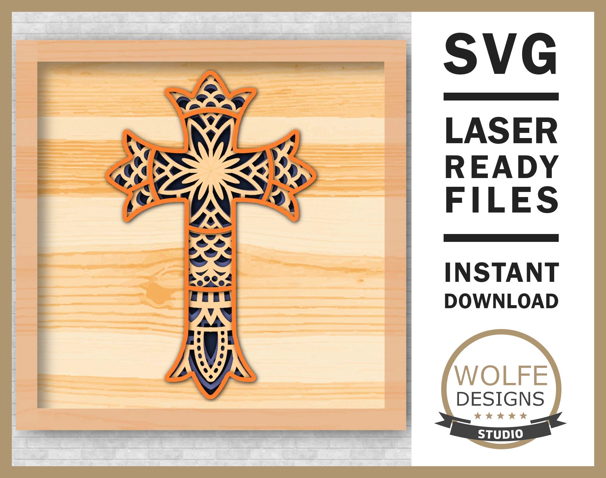 Cross Layered Mandala SVG Vector Cricut Cameo Laser Glowforge - Etsy