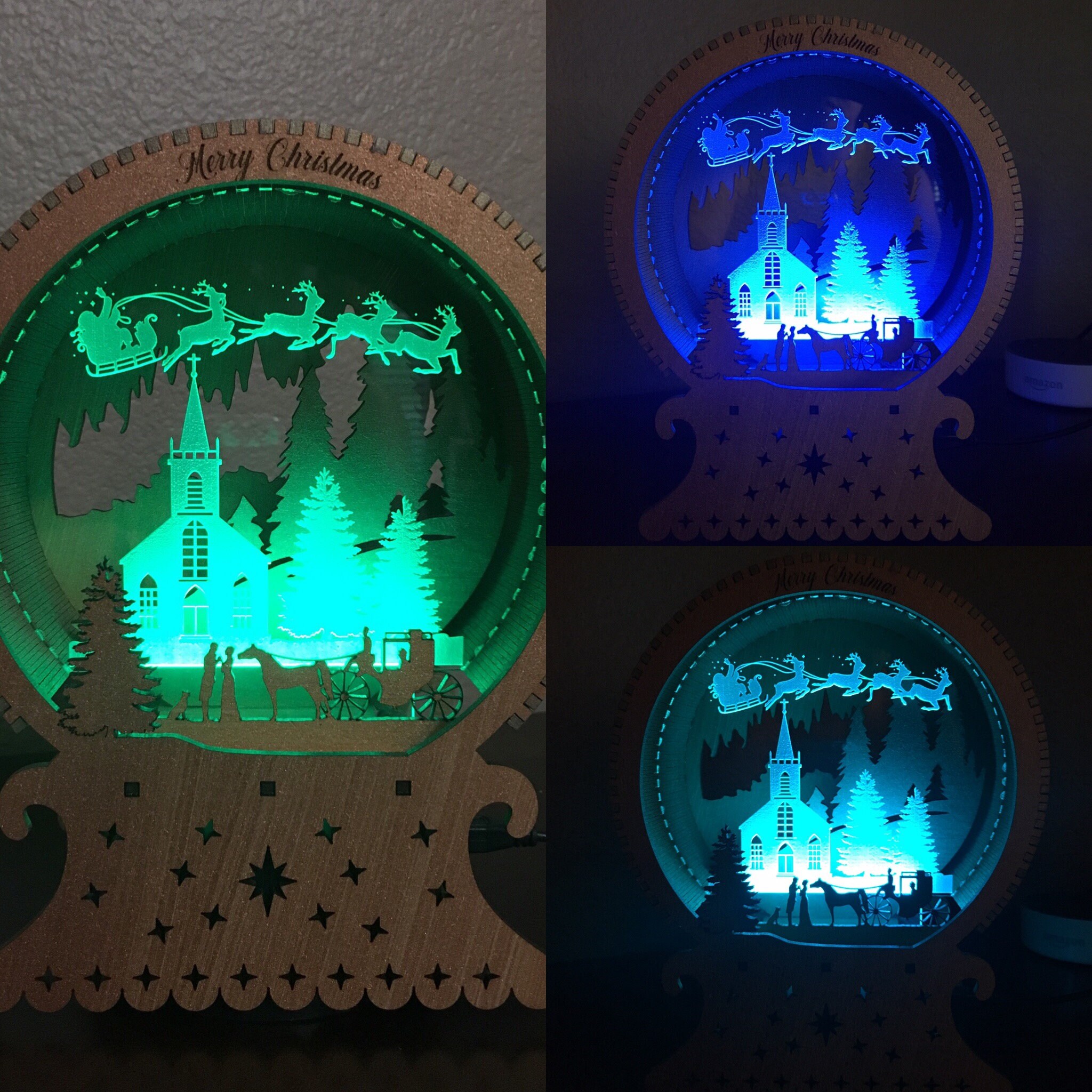 Christmas Scene Layered 3-D LED Shadow Box Vector File 1/83mm Material ...