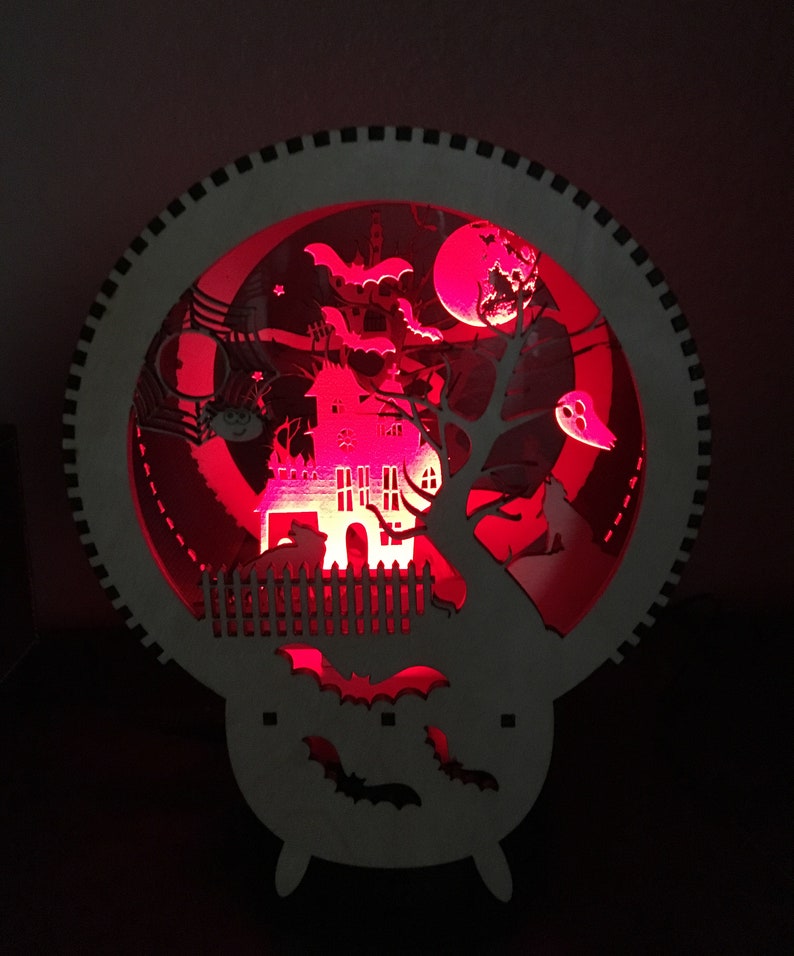 Halloween 3-D LED Shadow Box Laser Vector File 1/8 - Etsy