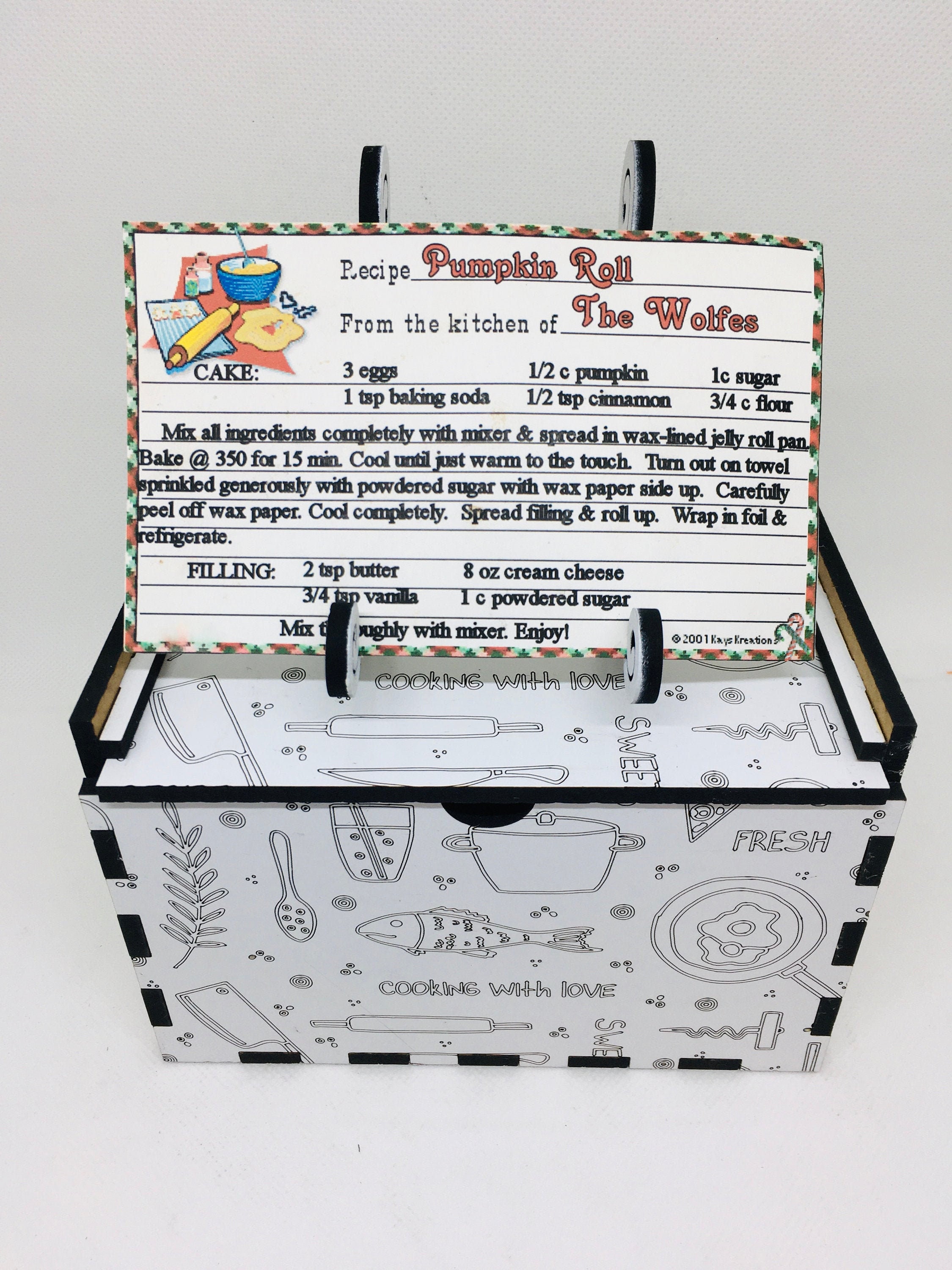 Fun Recipe Box With Recipe Card Holder SVG File Glowforge Ready - Etsy
