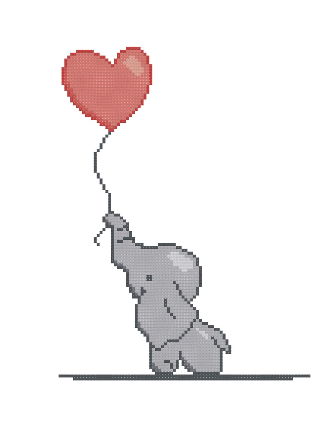 PDF Pattern: Cute Elephant and Balloon Nursery Cross Stitch - Etsy