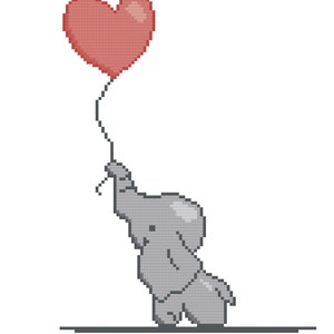 PDF Pattern: Cute Elephant and Balloon Nursery Cross Stitch - Etsy