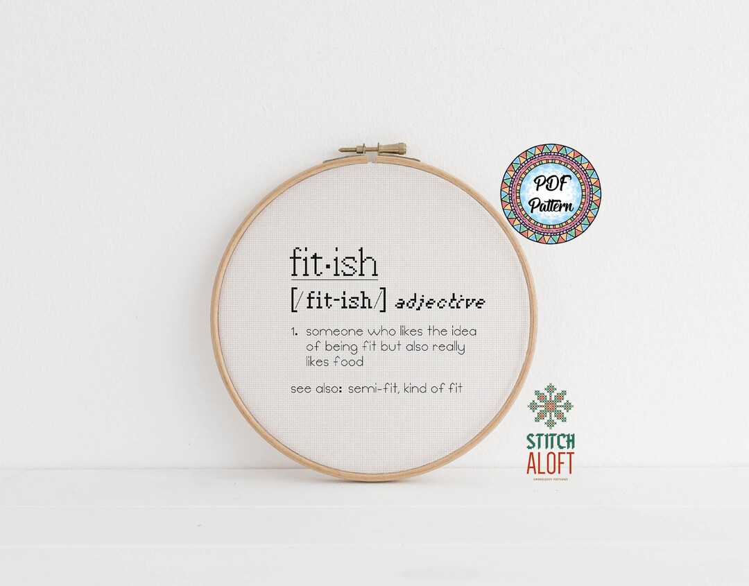 Fit-ish Definition Cross Stitch Pattern: Easy Modern Design (PDF ...