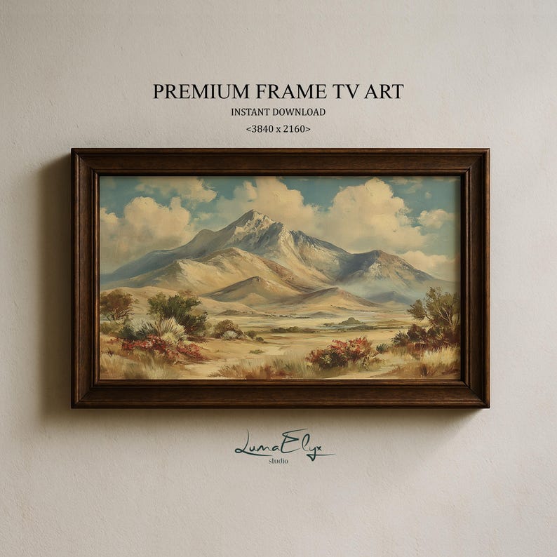 Mountain Landscape Samsung Frame TV Art, Mid Century Modern Living Room ...