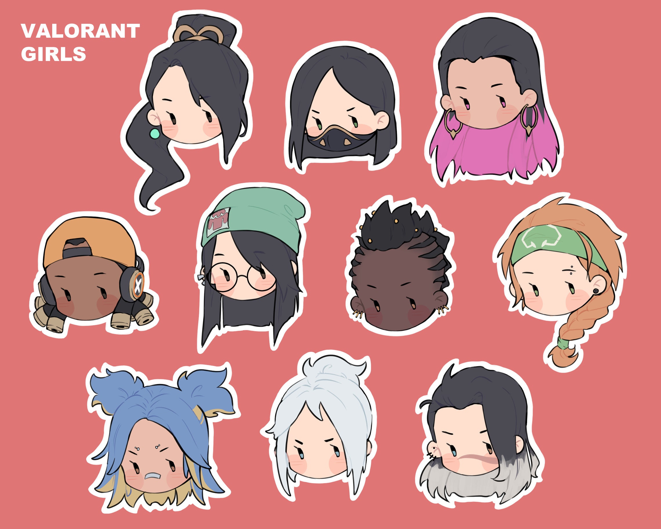 Valorant Chibi Girls Valorant Agent Stickers | Etsy India