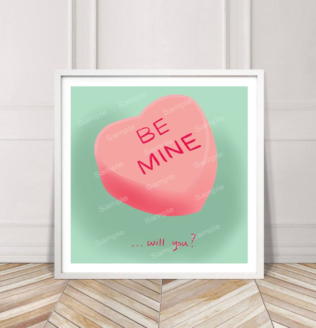 Valentine's Be Mine Print, Printable From Original Digital Painting ...
