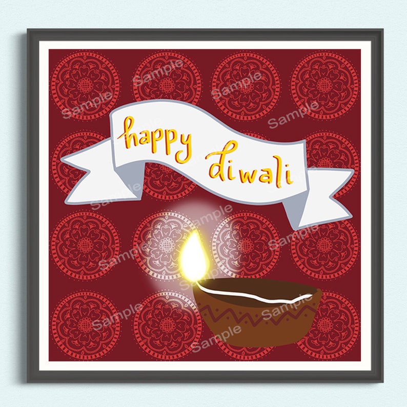Diwali Diya Print Printable From Original Digital Painting - Etsy