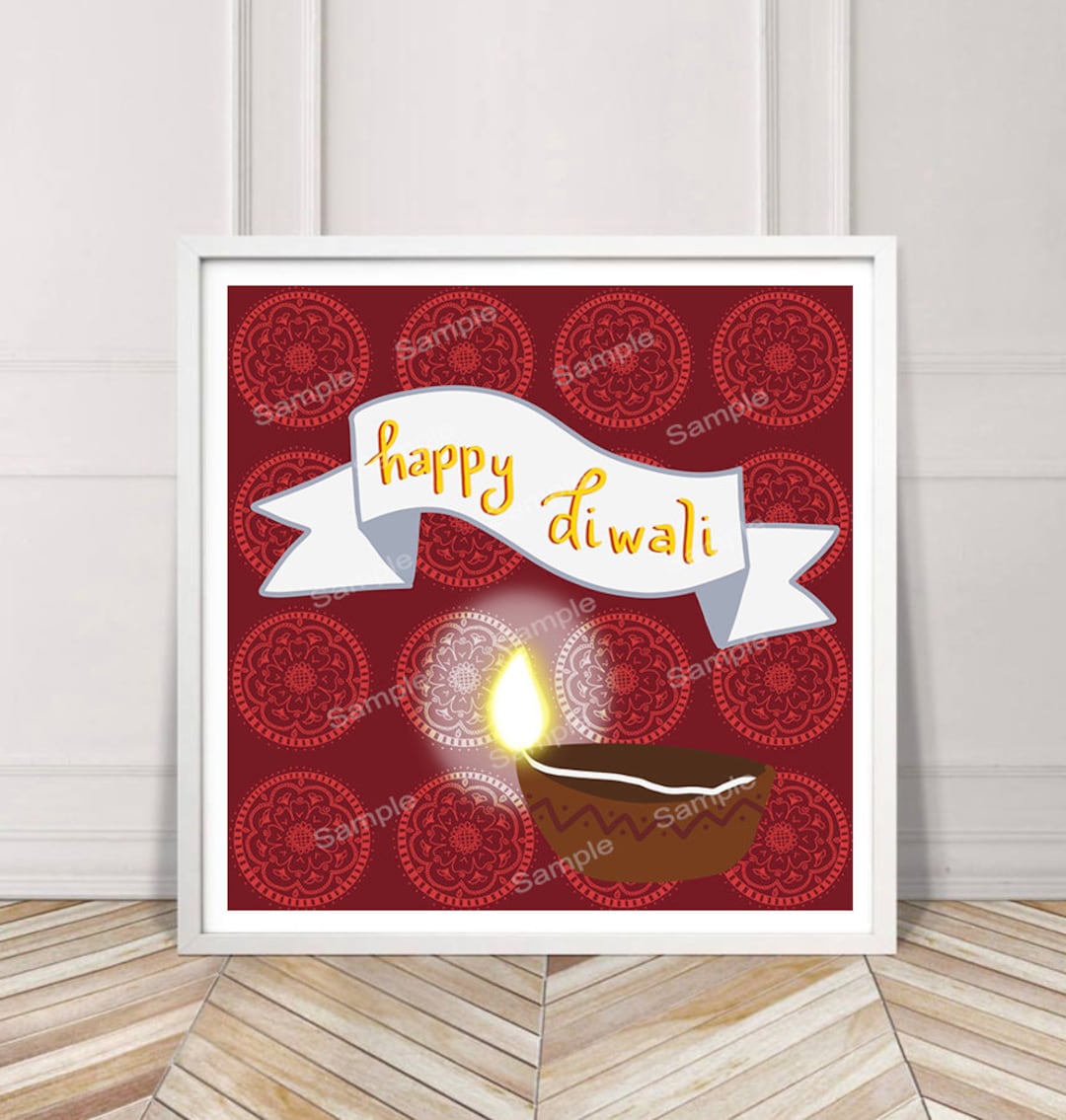 Diwali Diya Print, Printable From Original Digital Painting, Instant ...