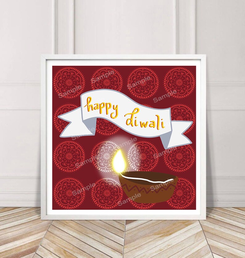 Diwali Diya Print, Printable From Original Digital Painting, Instant ...