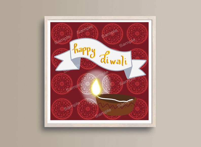 Diwali Diya Print Printable From Original Digital Painting - Etsy