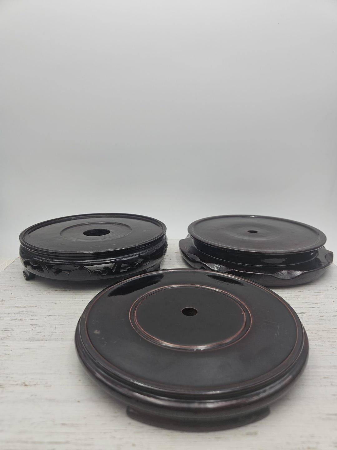 Wooden Round Base for Pot, Rosewood Vase Base, Oriental Wooden ...