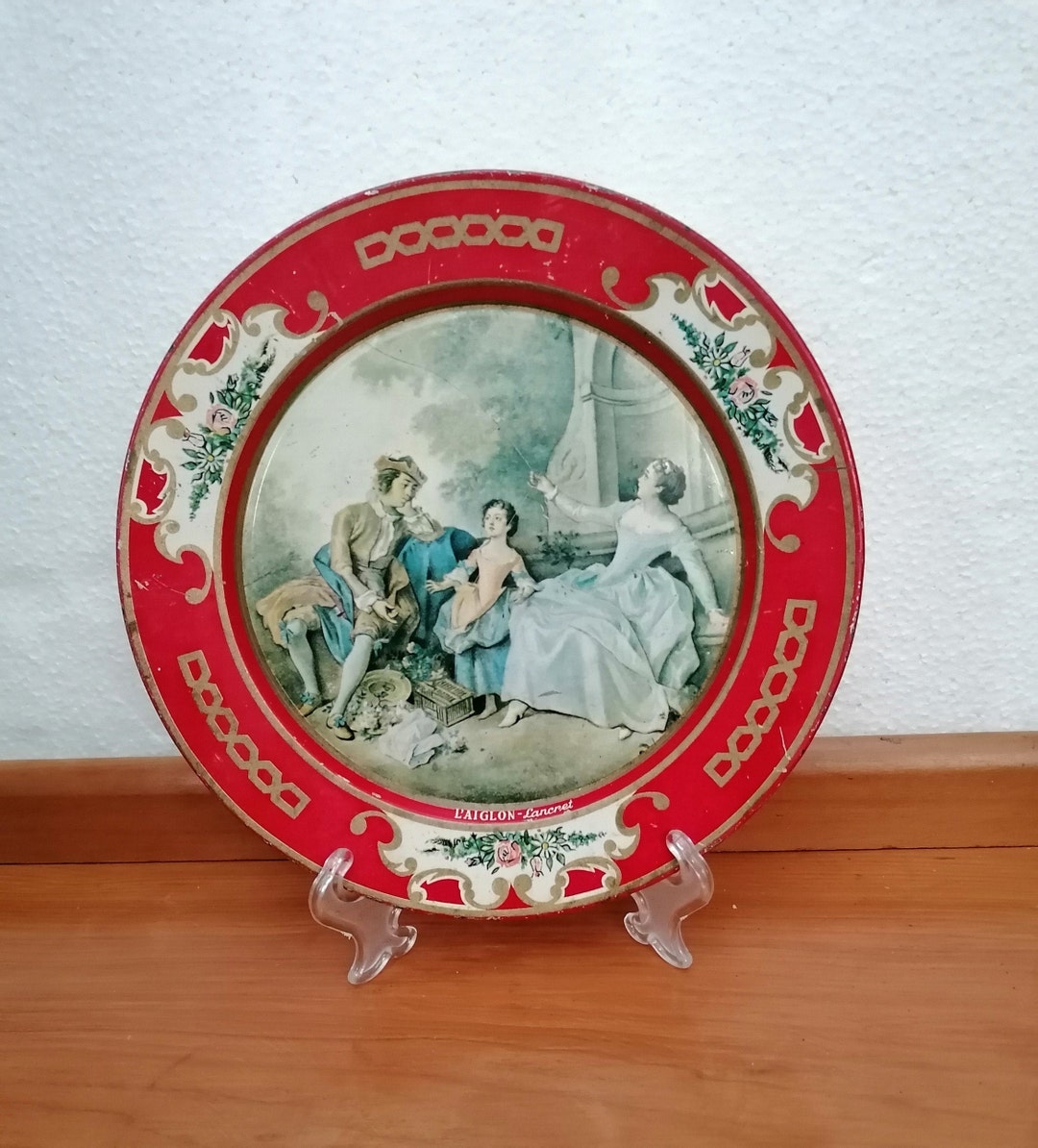 Vintage Metal Plate With Antique Image, Antique Plate, Middle Age Decor ...