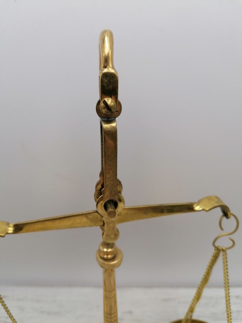 Small Vintage Balance Brass Scales,small Brass Scales, Carved Scales ...