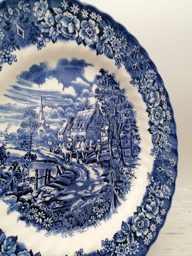 Vintage 10" British Anchor Plate, English Image Plates, British Blue ...