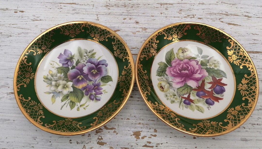 Vintage Porcelain Royal Small Plates, Set of 2 Miniature Decorative ...