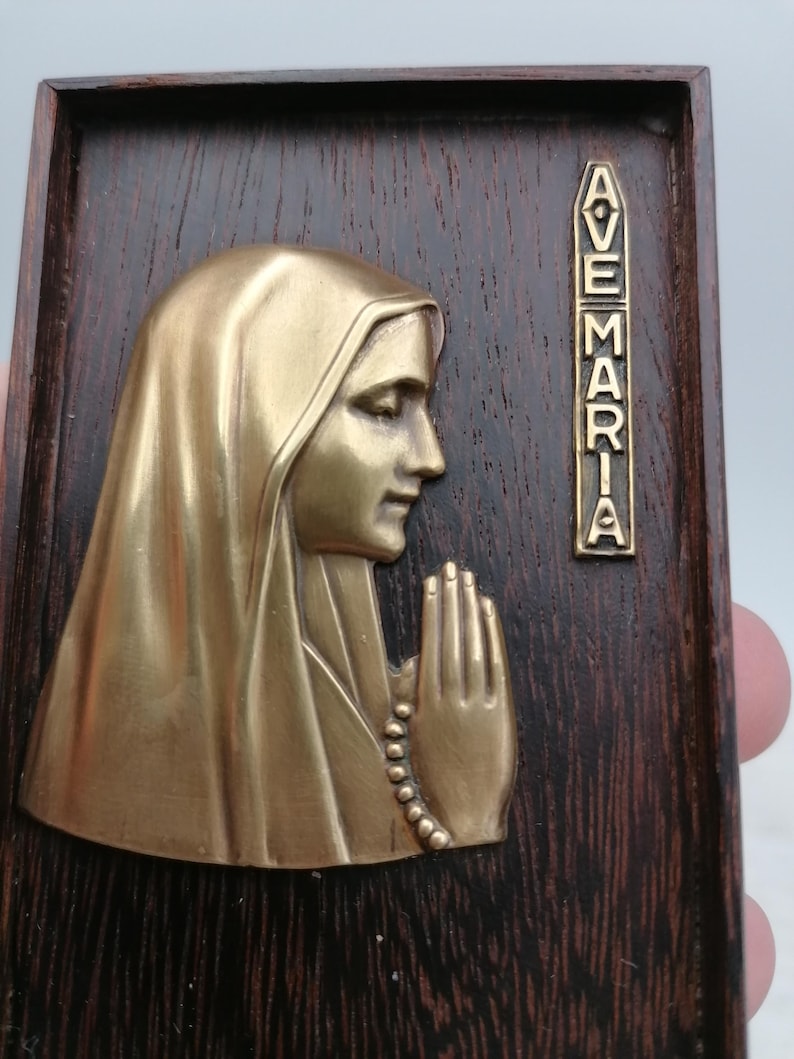 Vintage Praying Maria Icon, Brass Virgin Mary Statue, Religious Icon ...