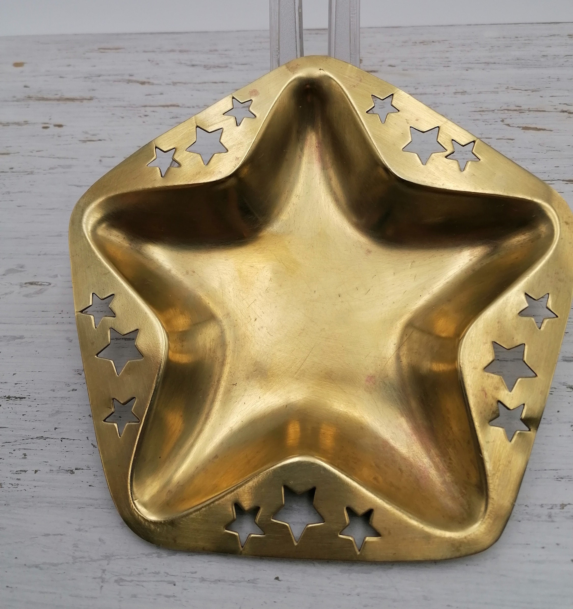 Vintage Brass Star Shape Plate, Brass Trincket Plate, Home Decor - Etsy