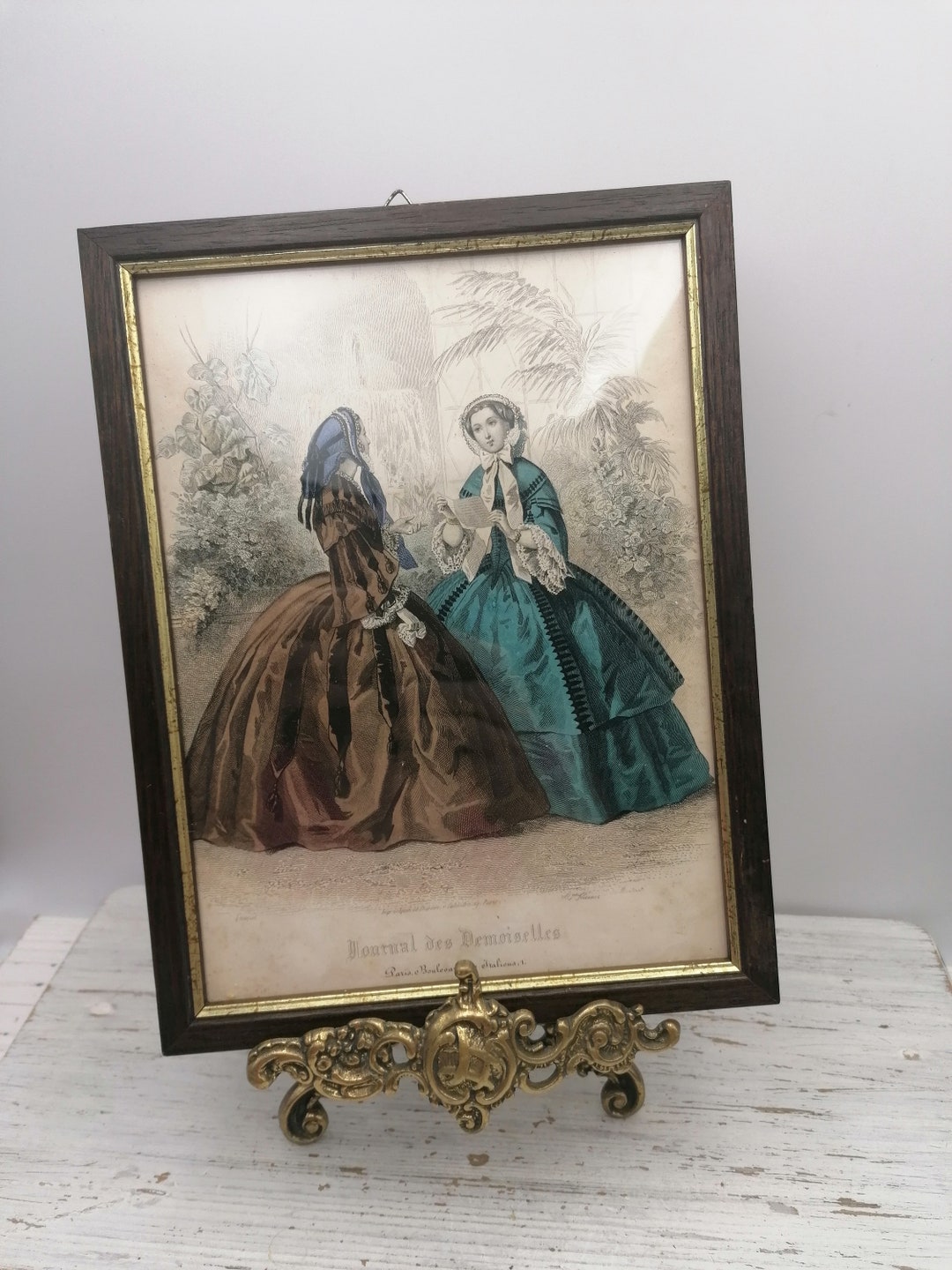 Antique Victorian Fashion Print, Framed Print Victorian, Lithographs La ...