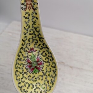 Vintage Mun Shou Porcelain Soup Spoon, Hand Painted Noodle Rice Spoons ...