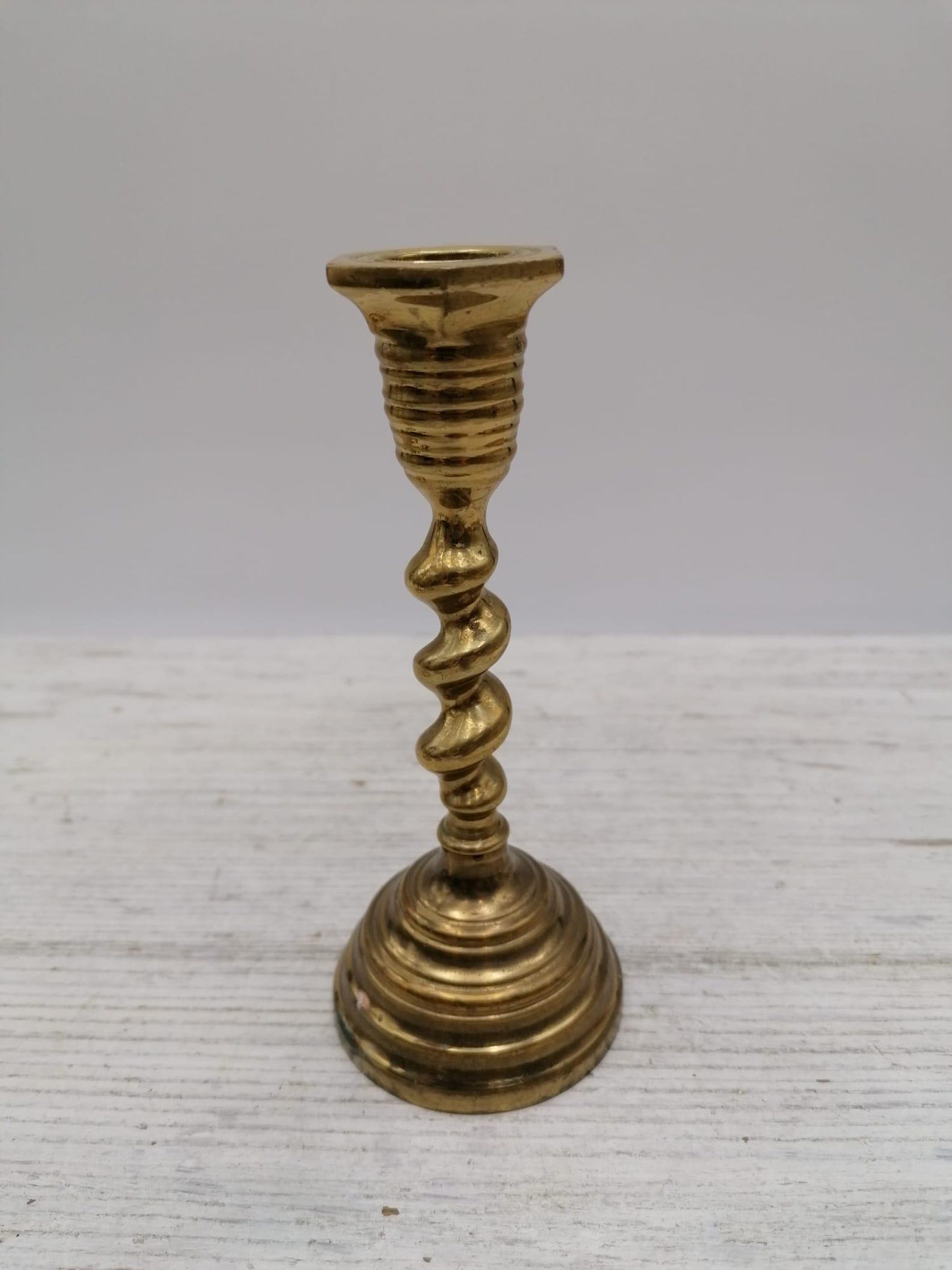 Vintage Small Brass Candlestick, Metal Candlestick With Round/square ...