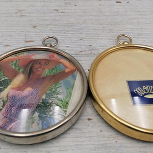 Vintage Brass 2.9"photo Frame, Wall Hanging Photo Frame, Round Brass ...