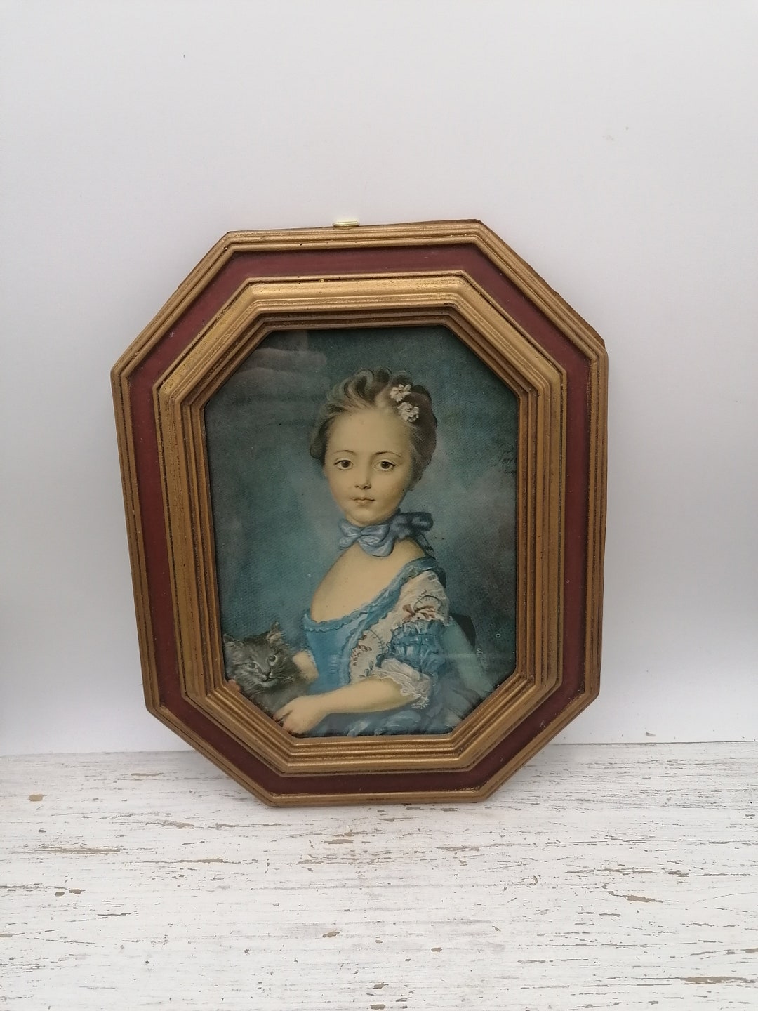 Antique Image in Wooden Frame, Middle Age Painting,wooden Frame With ...