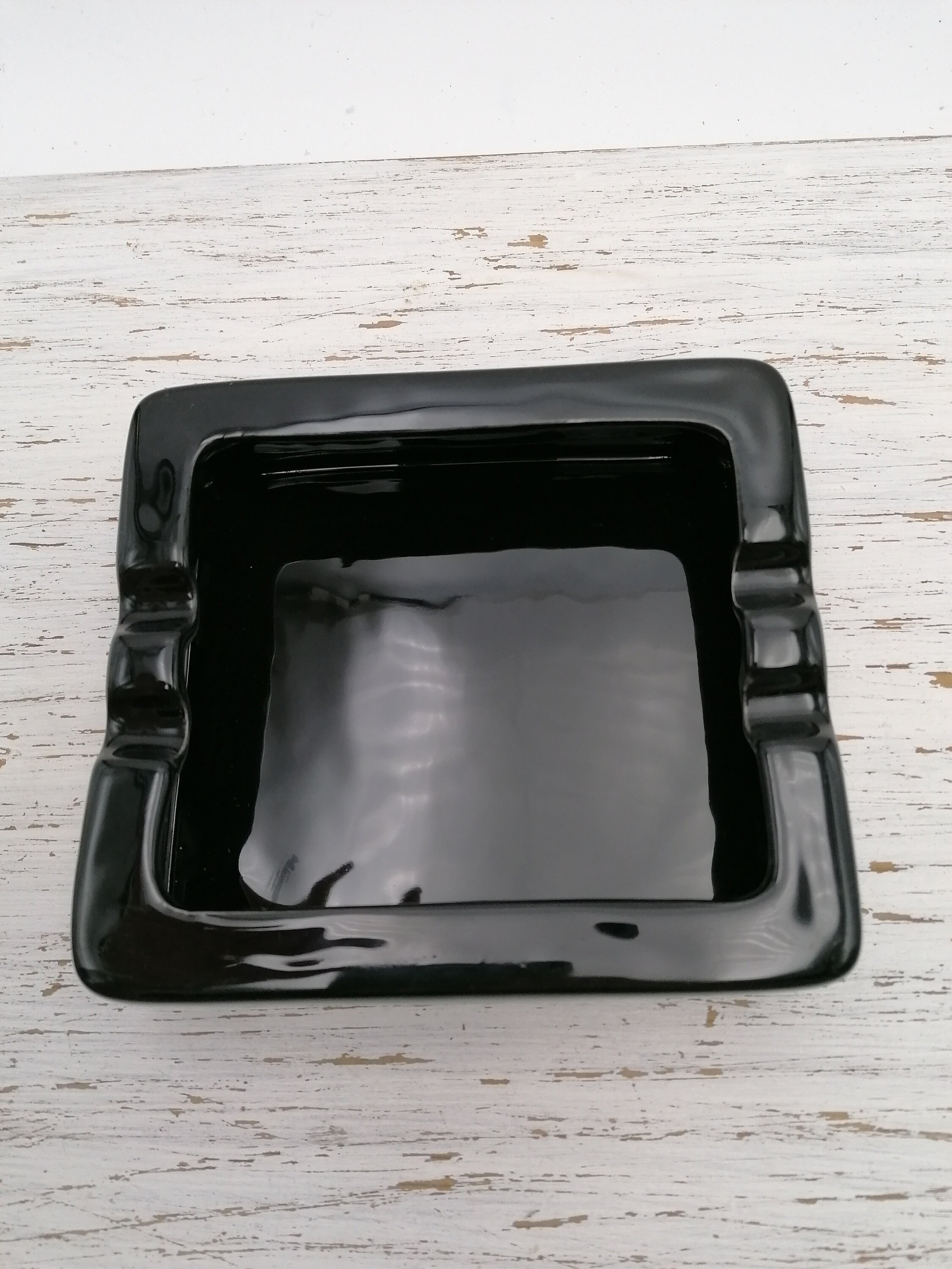 Black Ceramic Square Ashtray Old Court Collection Ashtray 4 - Etsy
