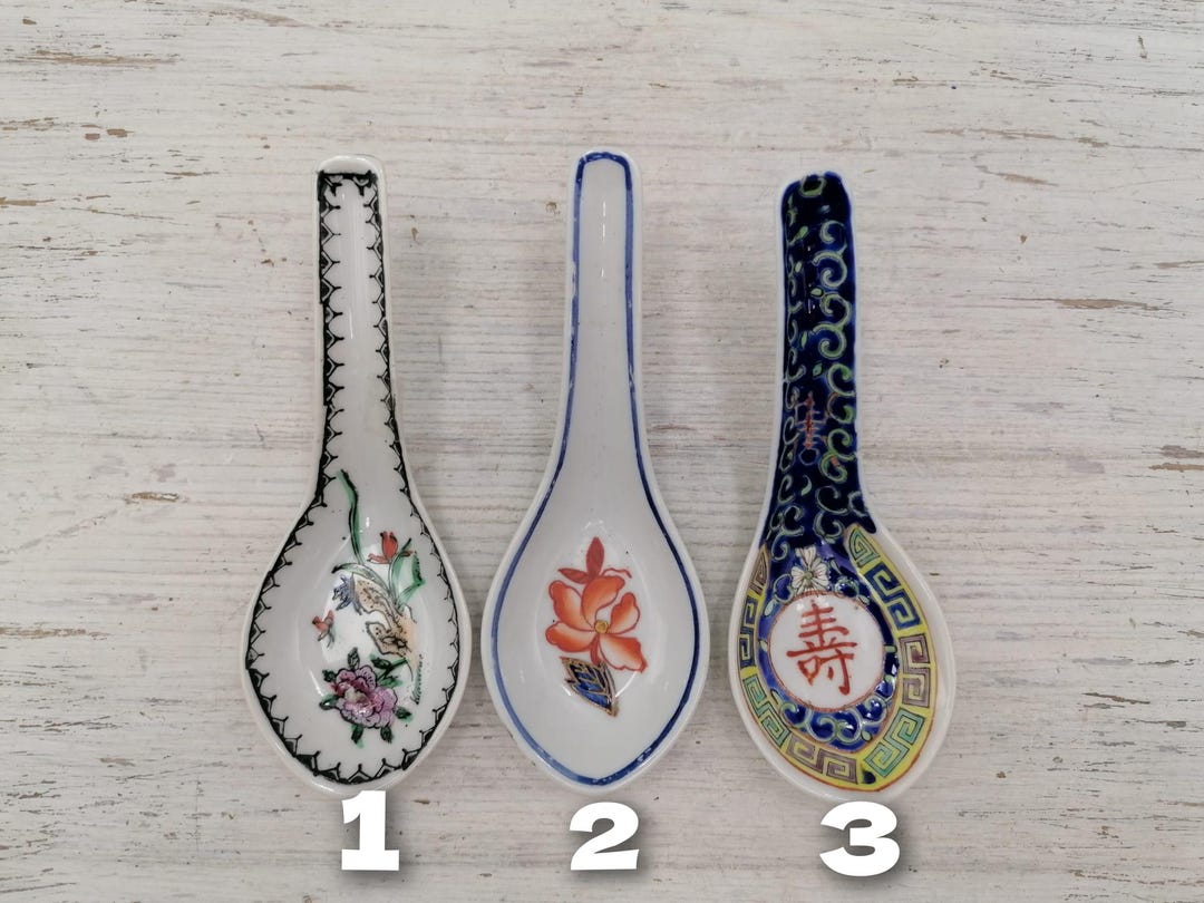 Vintage Chinese Spoon, Chinese Porcelain Spoon,blue Mun Shou Spoon,hand ...