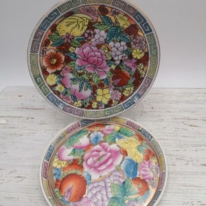 Vintage Porcelain Chinese Plate Floral Design Plate Asian - Etsy