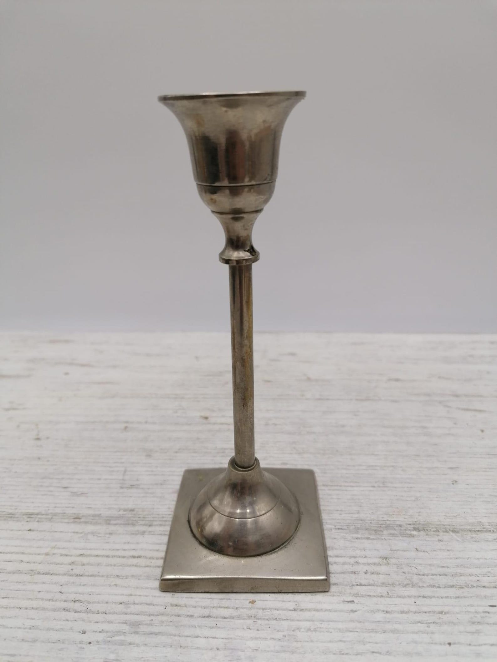 Vintage Small Brass Candlestick, Metal Candlestick With Round/square ...