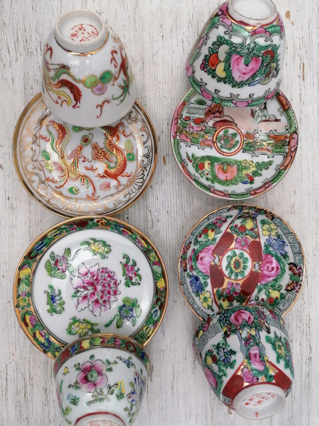 Vintage Chinese Bowls and Plates, Beautiful Small Asian Bowls With ...