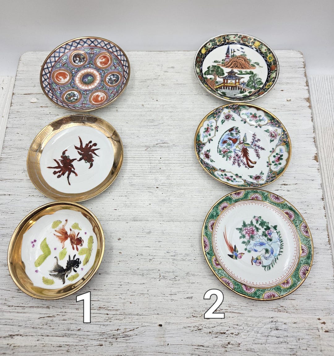 Vintage Set of 3 Small Plates, Collectibleadian Plates, Chinese Small ...