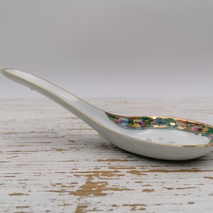 Porcelain Chinese Rice Noodle Soup Spoon Floral Pattern | Etsy
