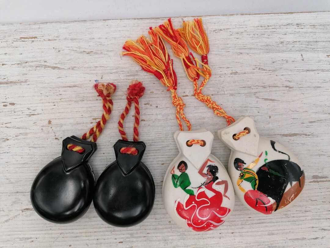 Castagnettes de flamenco espagnoles traditionnelles vintage, une paire ...