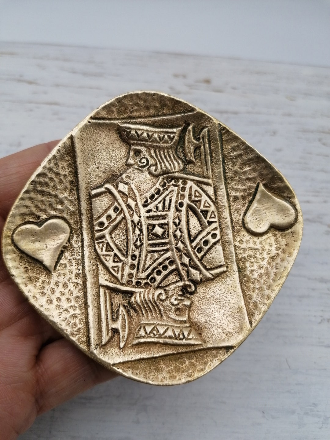 Vintage Small Brass Plate, Kard Figure Men Plate, Golden Color Plate ...