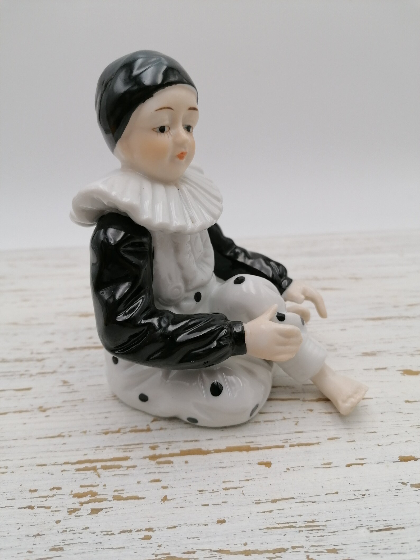 Vintage Pierrot Clown Figurine Ceramic Pierrot Statue Sitted | Etsy