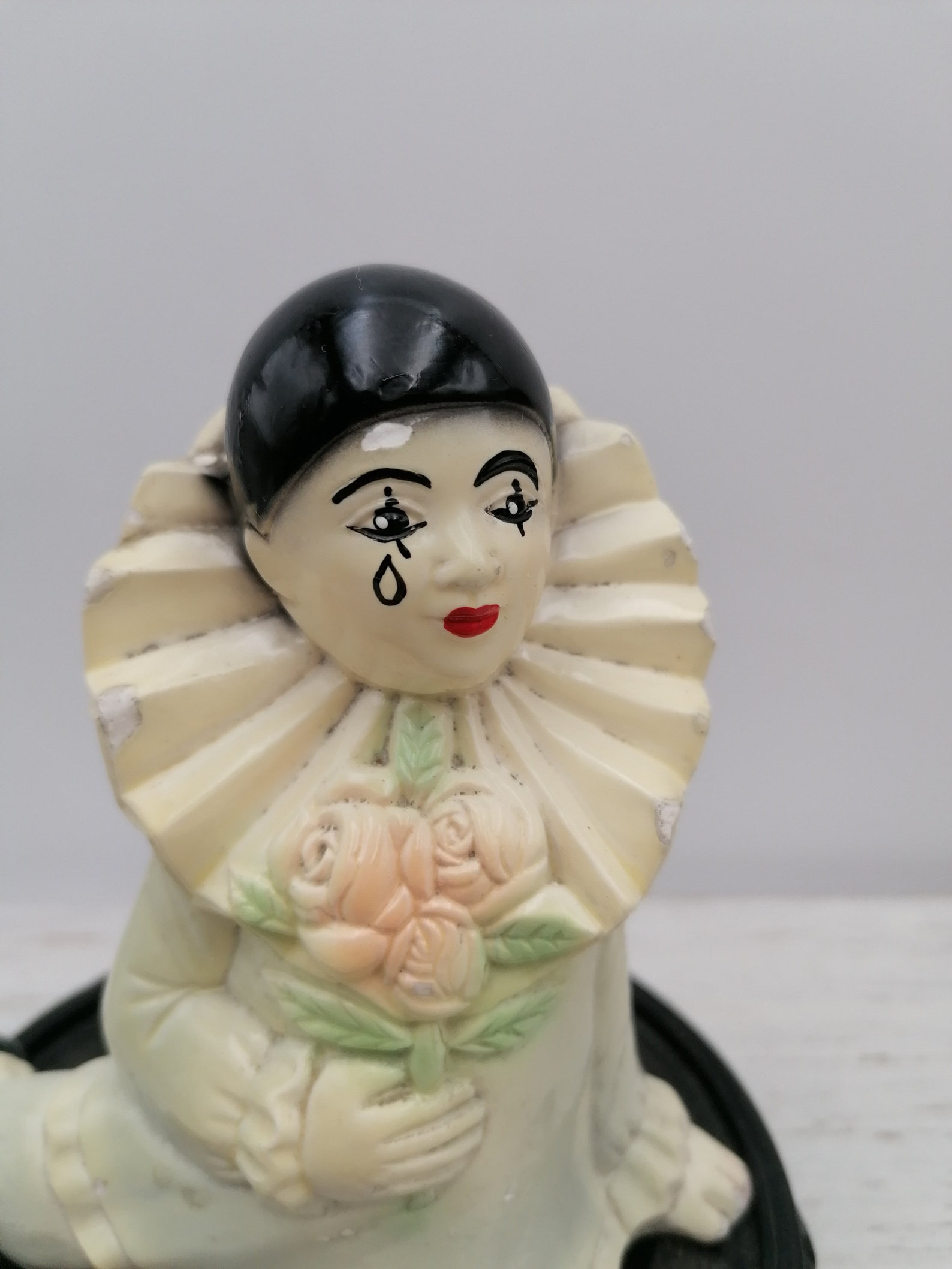 Vintage Figure Children Pierrot,very Antique Clown Figurine, Stone ...