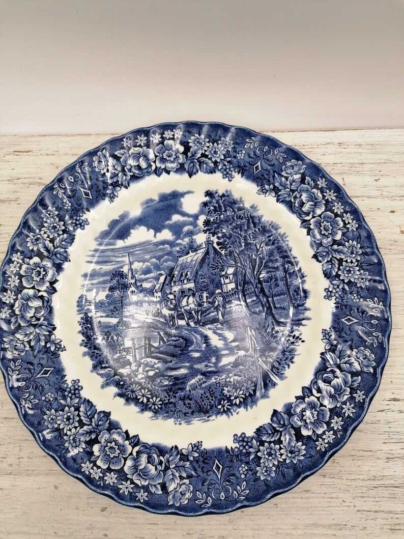 Vintage 10" British Anchor Plate, English Image Plates, British Blue ...