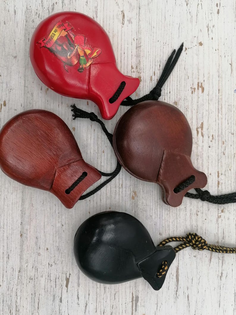 Wooden Castanets,vintage Traditional Spanish Flamenco Castanets, Wooden ...