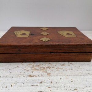 Wooden Playing Cards Box, Handmade Box, Rectangular Box, Brown Wood ...